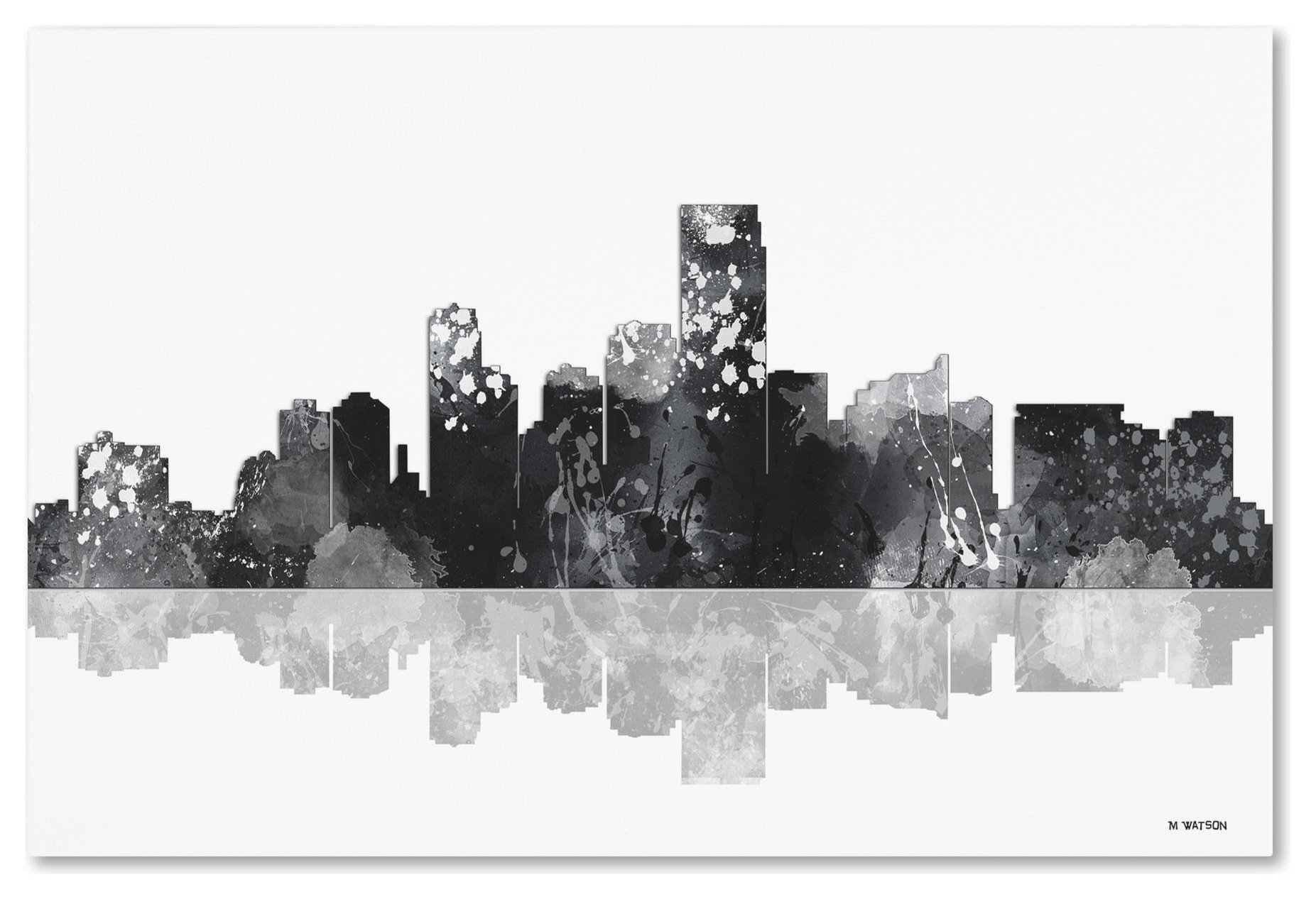 Marlene Watson 'Jersey City New Jersey Skyline BG-1' Canvas Art, 22"x32 ...