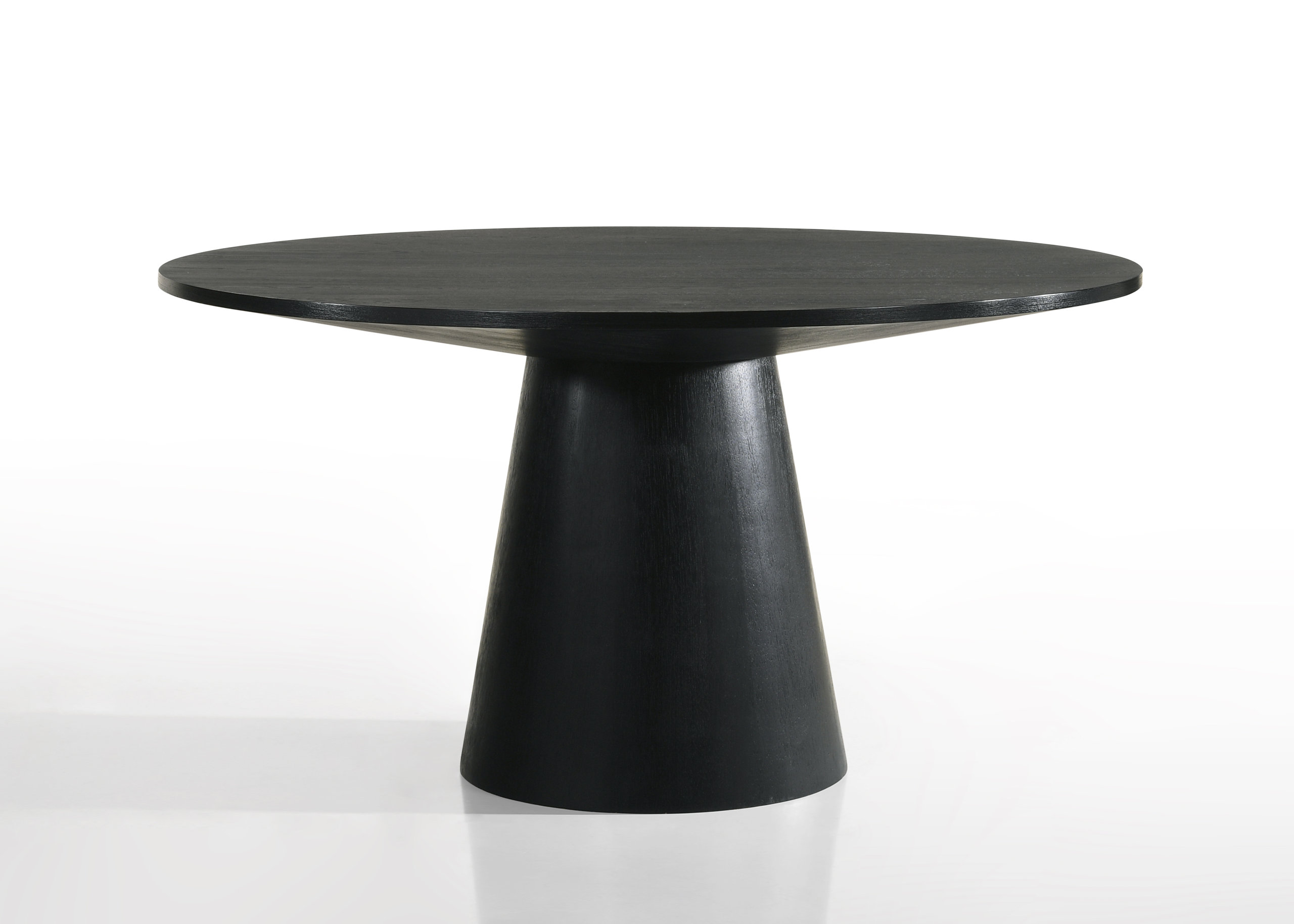Jasper 5Pc Ebony Black 47"W Round Dining Set with Pedestal Base ...