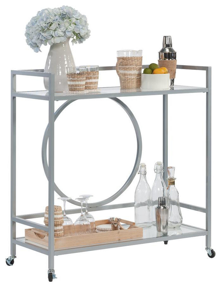 Int Lux Bar Cart Silver/Glass 3A - Traditional - Blanket And Quilt ...