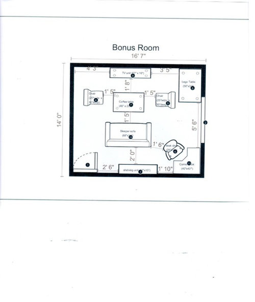 Bonus room layout