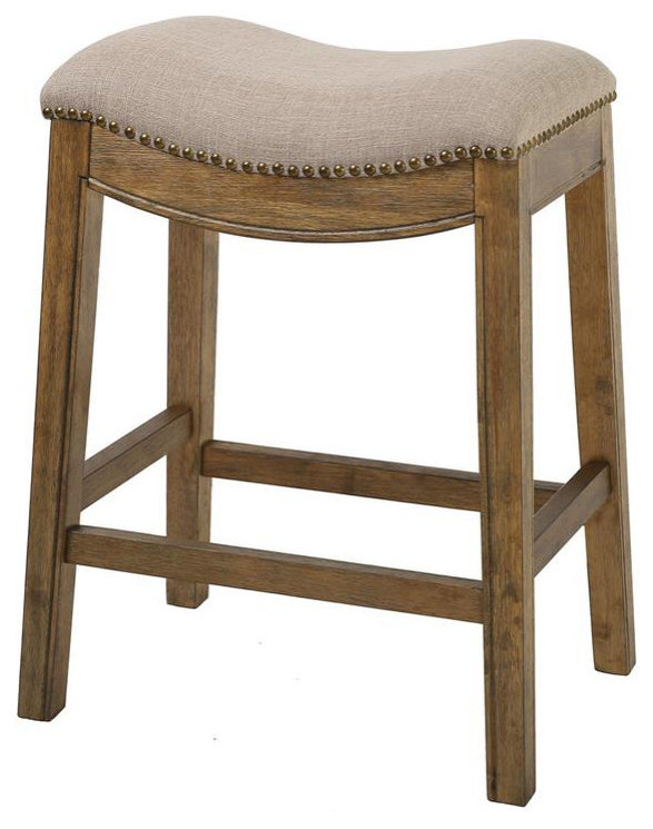 New Ridge Home Goods 26" Saddle Wood Counter Height Stool Weathered ...