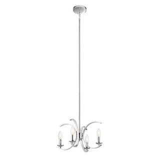 4 Light Contemporary Decroative Scroll Pendant Light Fixture-Chrome ...
