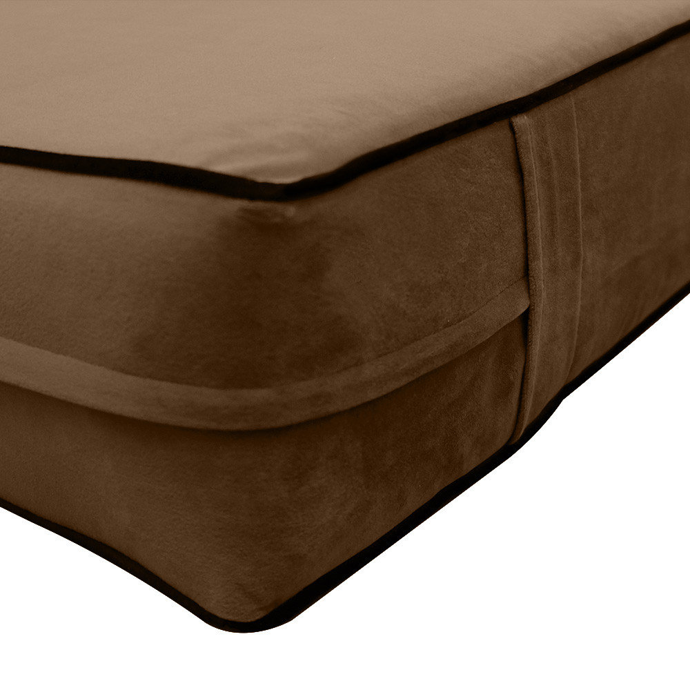 Contrast Pipe 6" Twin-XL 80x39x6 Velvet Indoor Daybed Mattress COVER ...