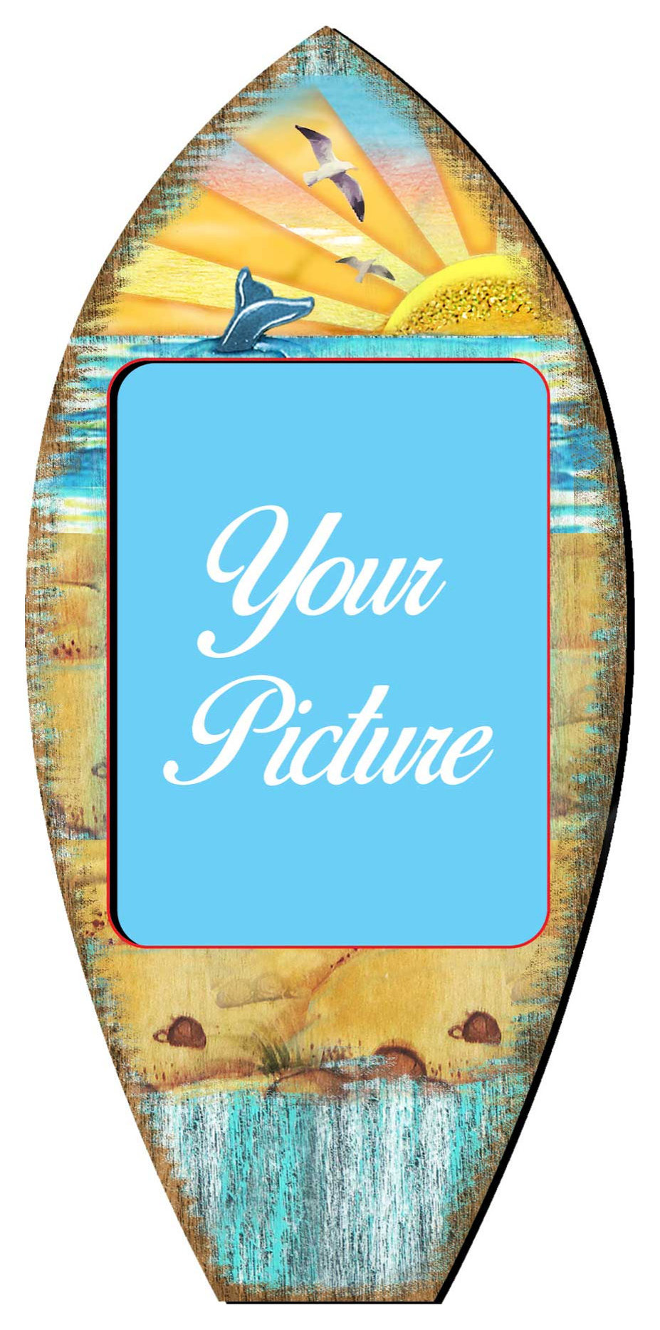 Surfboard Picture Frame Ornament set of 2 - Beach Style - Christmas ...