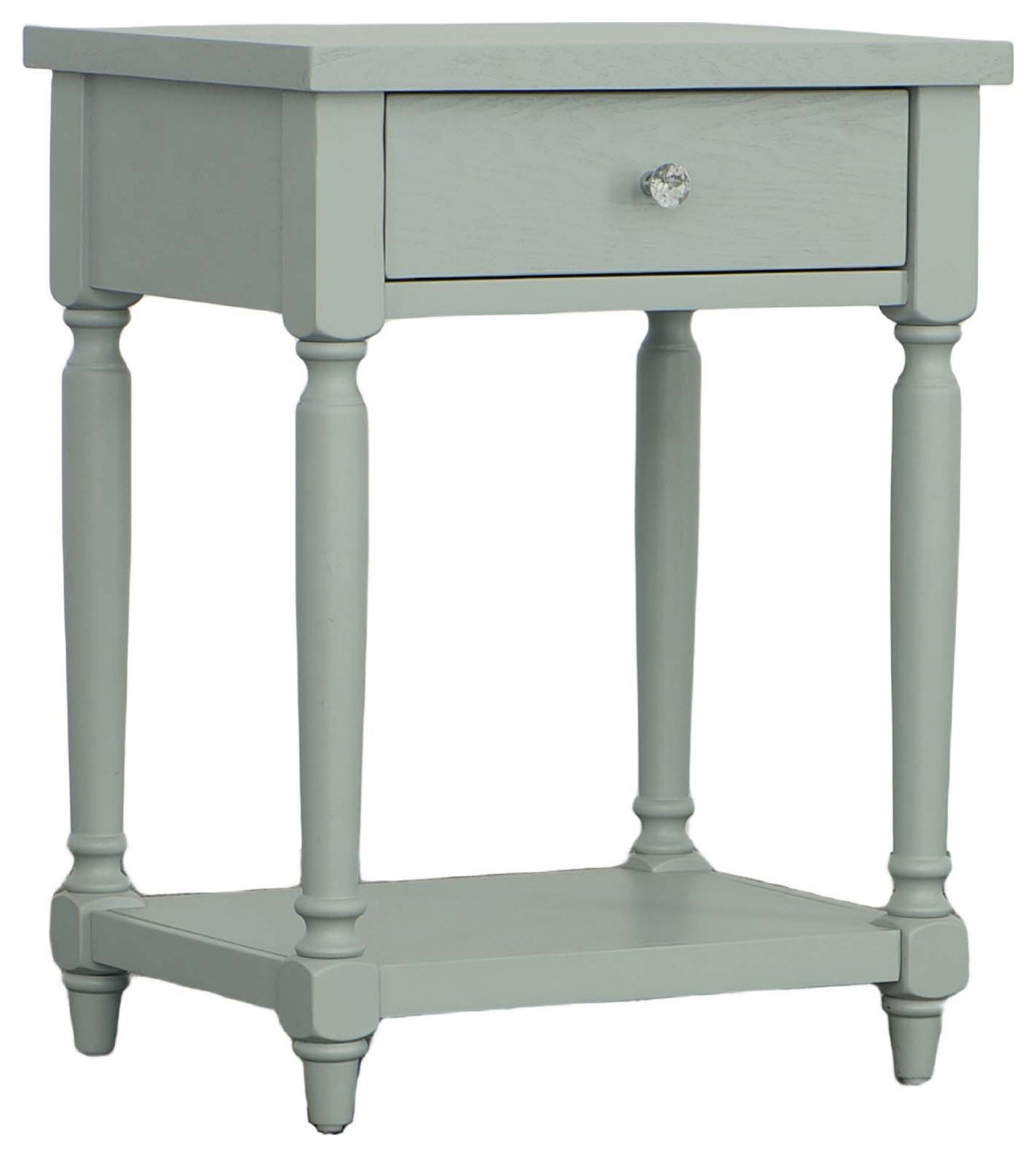 Theo Side Table With Electrical Outlet and USB Ports, Slate Gray ...
