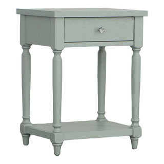 Theo Side Table With Electrical Outlet and USB Ports, Slate Gray ...