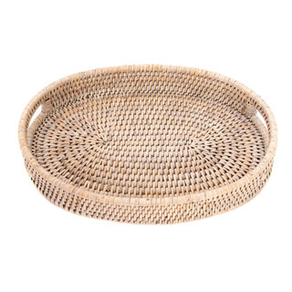 Artifacts Rattan™ Oval Tray With Cutout Handles, Small - Tropical ...