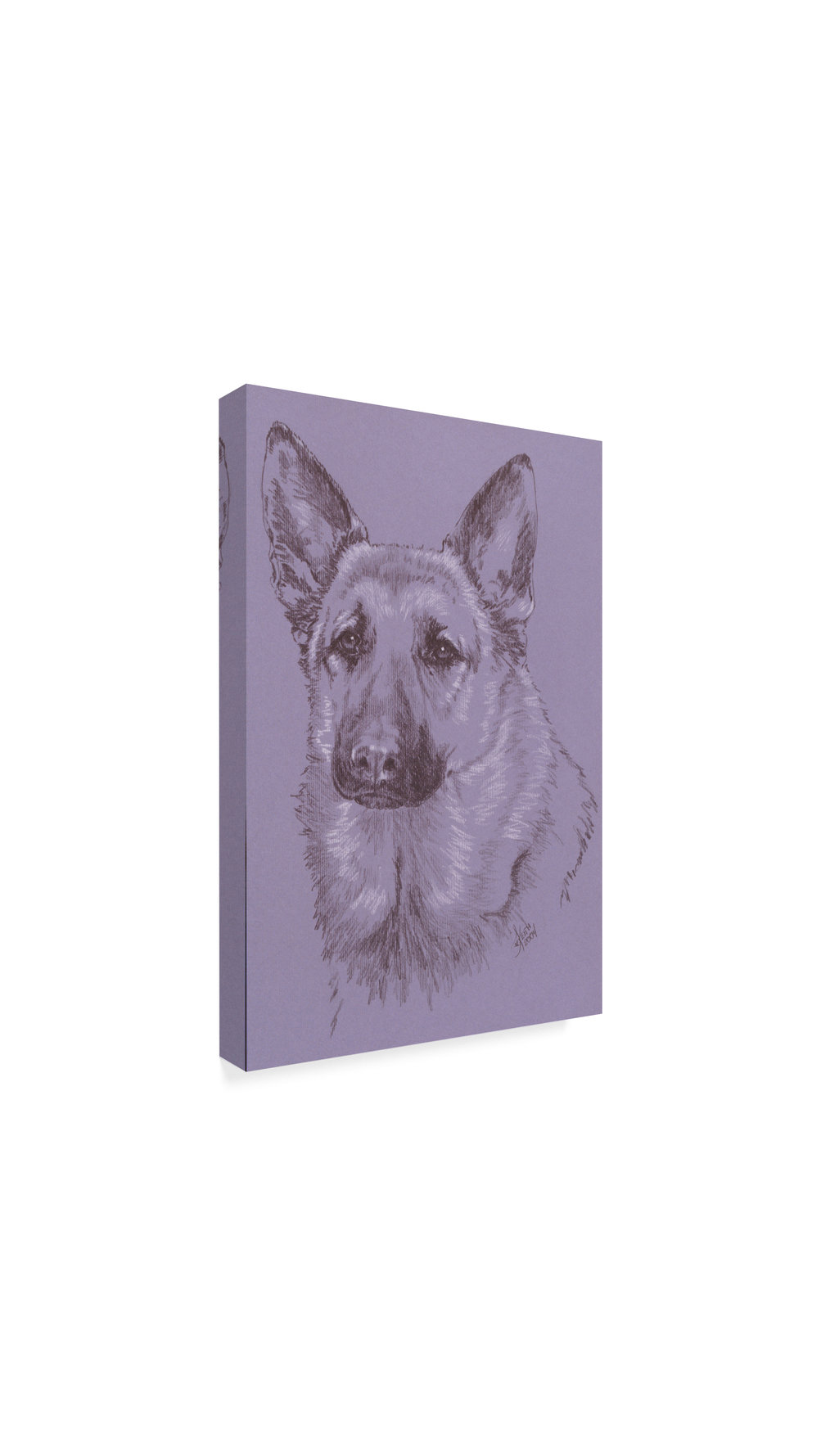 "German Shepherd Illustration" by Barbara Keith, Canvas Art, 12"x19 ...