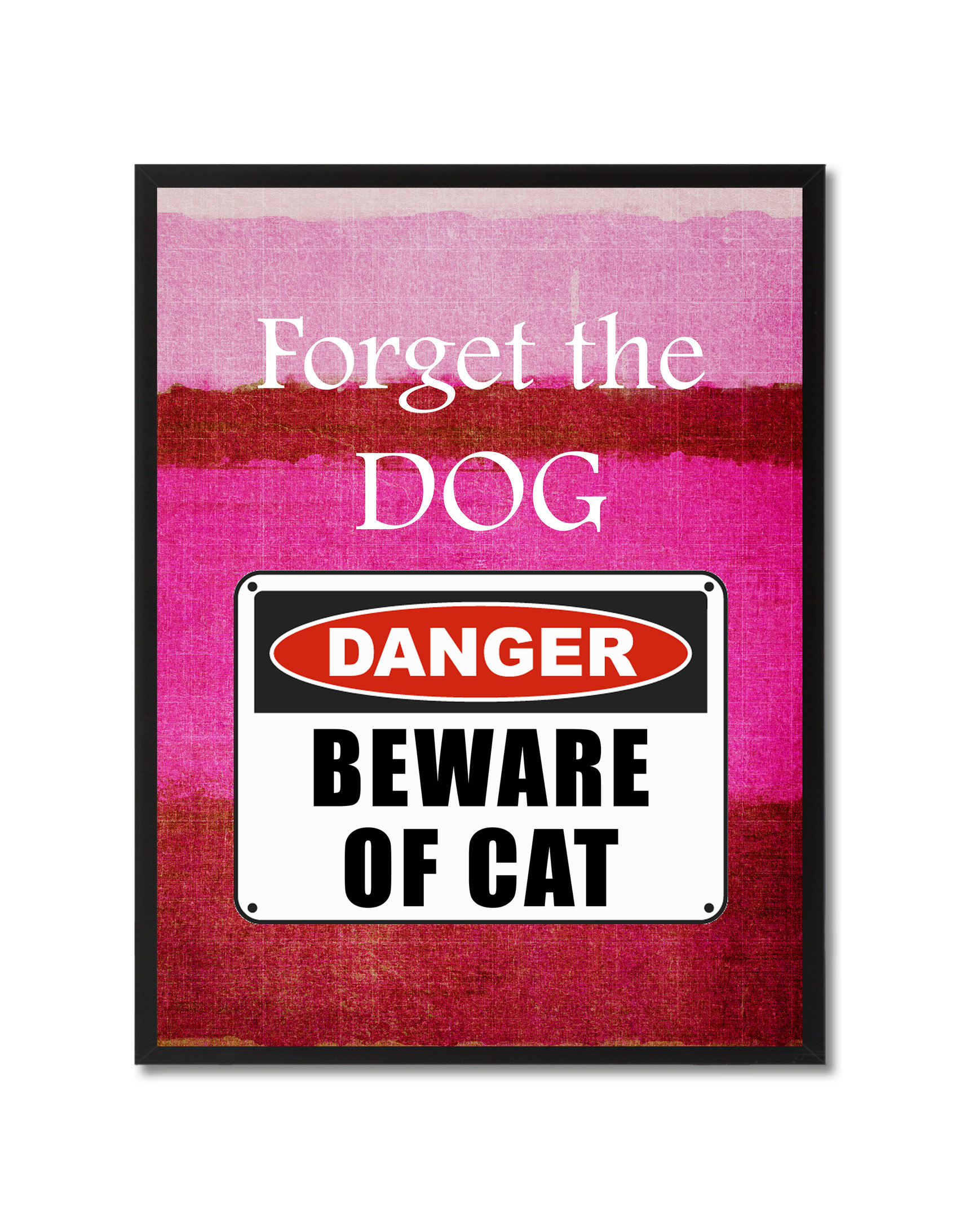 Beware Of Cat Danger Sign, Canvas, Picture Frame, 28"x37 ...