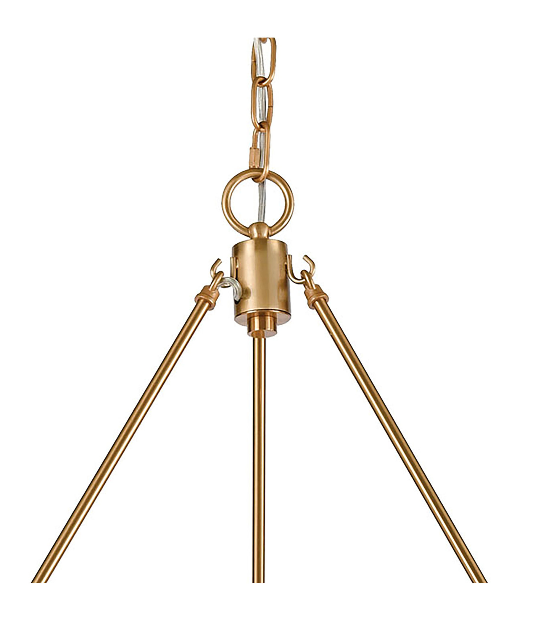 Abaca 6-Light Chandelier, Satin Brass With Abaca Rope Accents - Beach ...