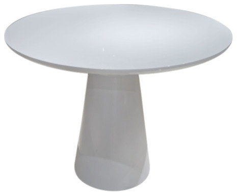 White Lacquer Top Dining Table With White Powder Coating Base ...