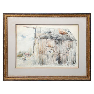 Men Praying, Barn, Seymour Rosenthal, 18x15 - Traditional - Paintings ...