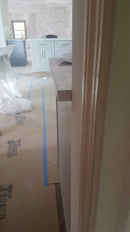 Countertop overhanging into hallway | Houzz Forum