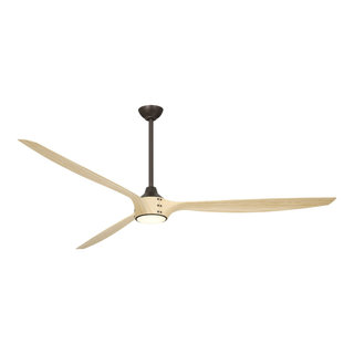 Pierce 84" Ceiling Fan, Dark Bronze W/White Oak - Contemporary ...