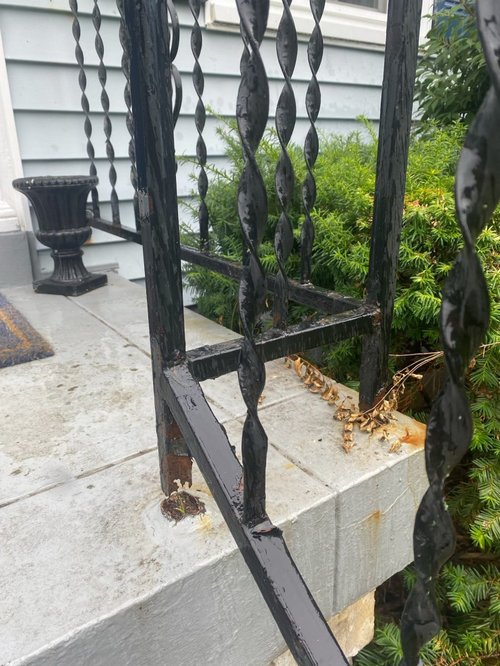 Daughters first home, need to fix rusted out wrought iron posts on th