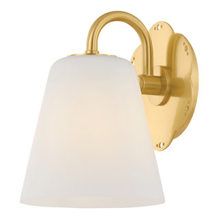 Mitzi Leonella Bath and Vanity Aged Brass, 6.25" (L) x 6.25" (W) x 8.5 ...