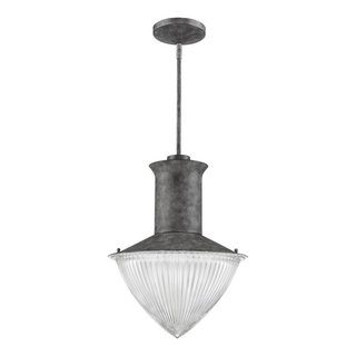 Skylar 1-Light Ash Pendant With Halophane Glass Shade - Transitional ...