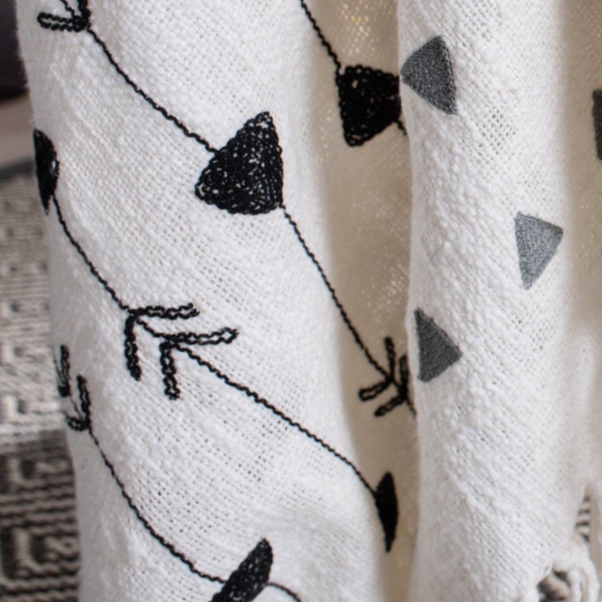 Safavieh Penton Fringe Throw, Grey/White, #N/A - Scandinavian - Throws ...