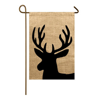 Stag Burlap Garden Flag, 12" W x 18" H - Rustic - Flags And Flagpoles ...