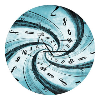 Time Vortex Spiral Oversized Contemporary Metal Clock, 36x36 ...