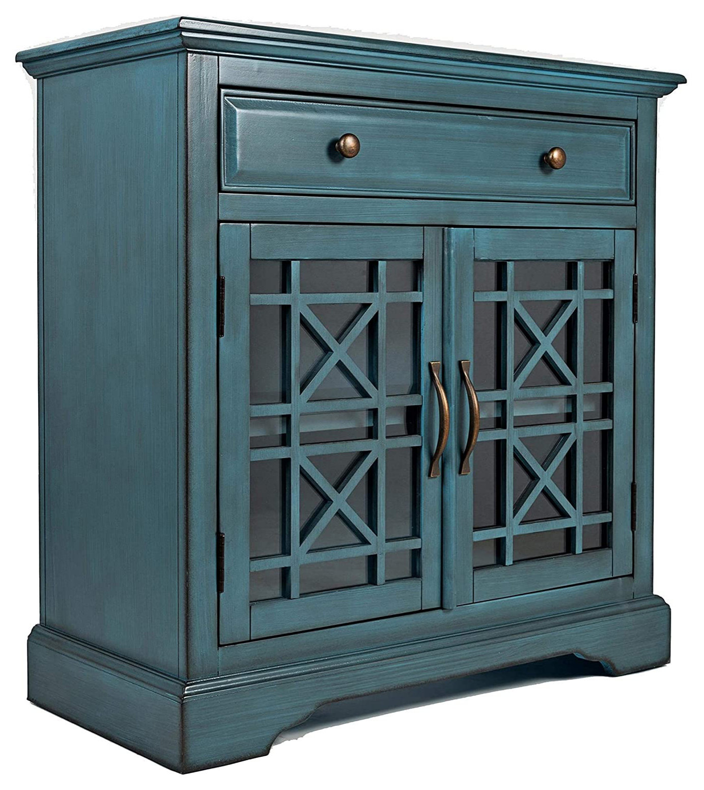 Wooden 32" Accent Chest, Blue - Transitional - Accent Chests And ...