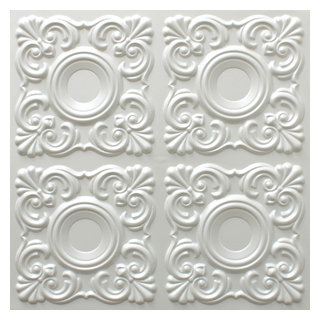 Pearl White 3D Ceiling Panels, 2'x2' - Modern - Ceiling Tile - by ...
