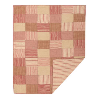 Sawyer Mill Red Block Quilted Throw, 60x50 - Farmhouse - Quilts And ...