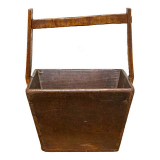 Rustic Chinese Wooden Basket - Asian - Baskets - by De-cor | Houzz