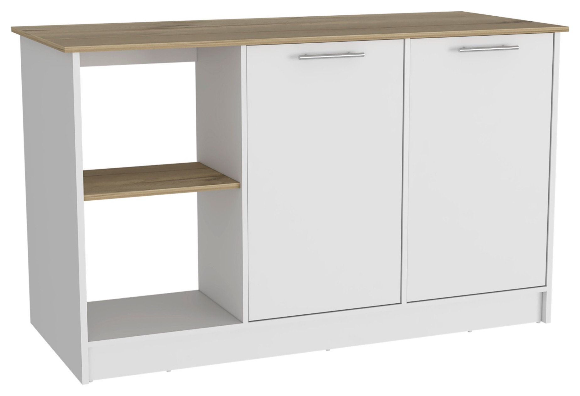 Juniper Kitchen Island -Kitchen -Light Oak/White - Transitional ...