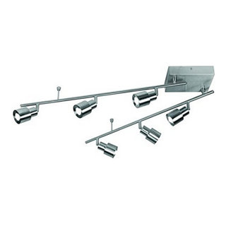 Satin Nickel Integrated LED Contemporary 6-light Fixed Track Ceiling ...