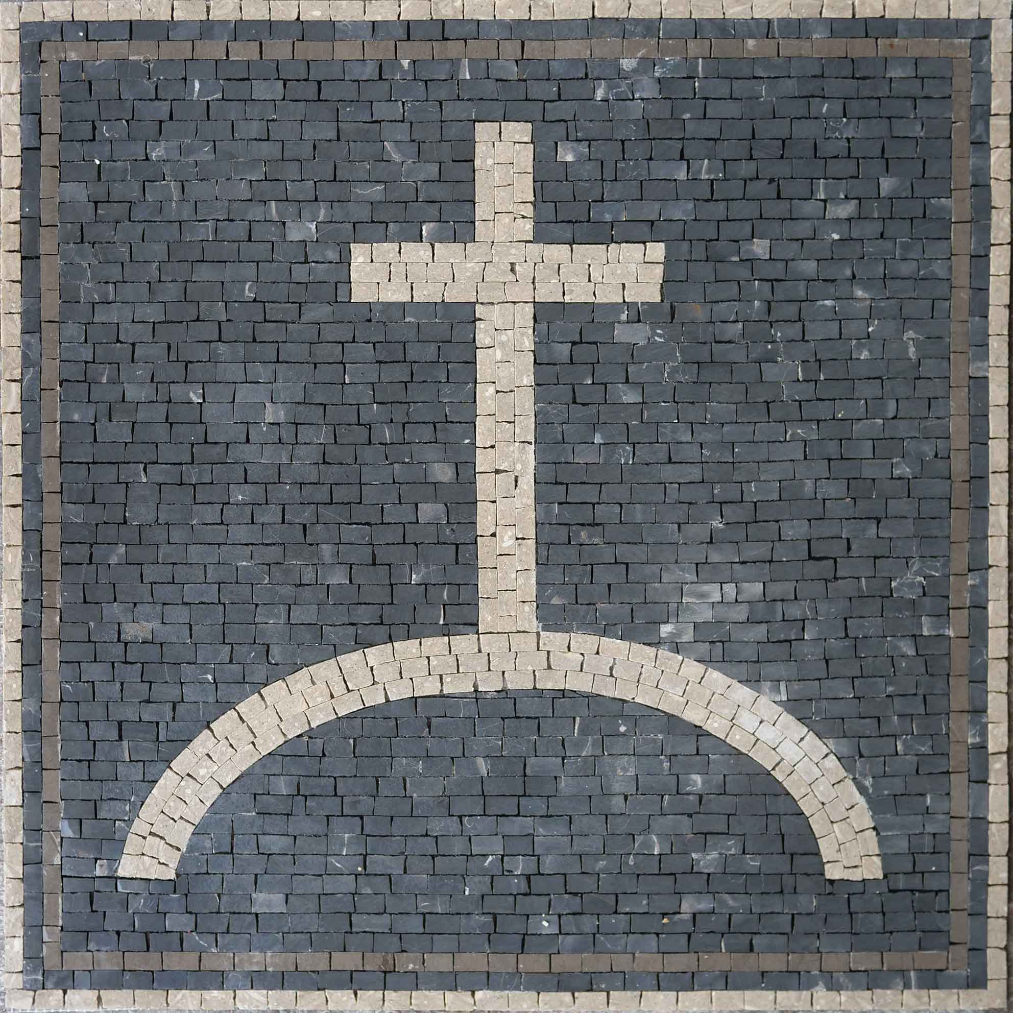 Mosaic Wall Art - The Neutral Cross, 84" x 84" - Contemporary - Tile ...