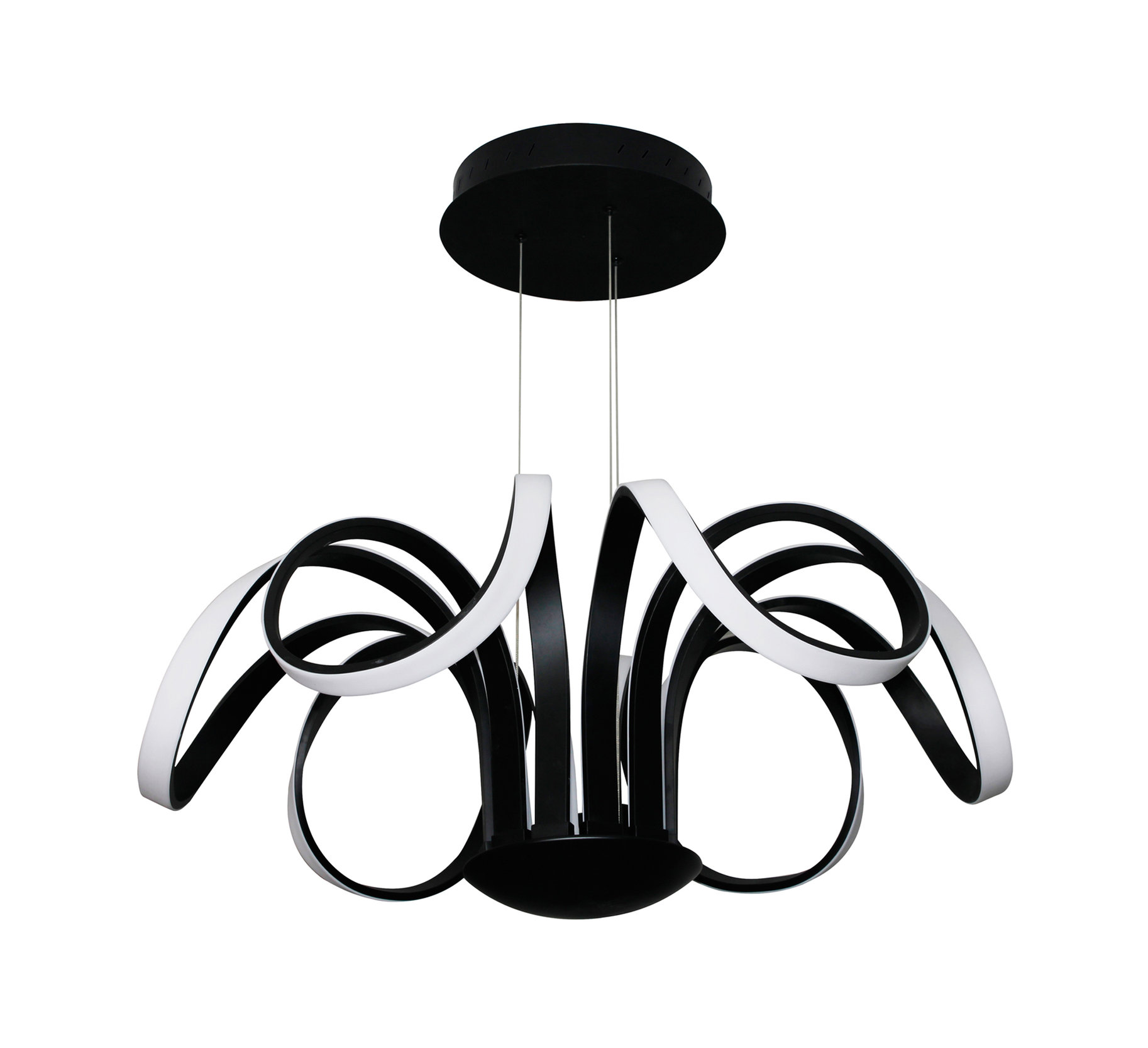 Capella Flower Petal LED Chandelier, Black - Modern - Chandeliers - by ...