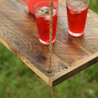 Rope Suspended Outdoor Table - Farmhouse - Outdoor Side Tables - by ...