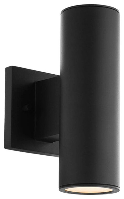 WAC Cylinder 3000K 2-Light Wall Sconce in Black, 5.000 - Modern - Wall ...