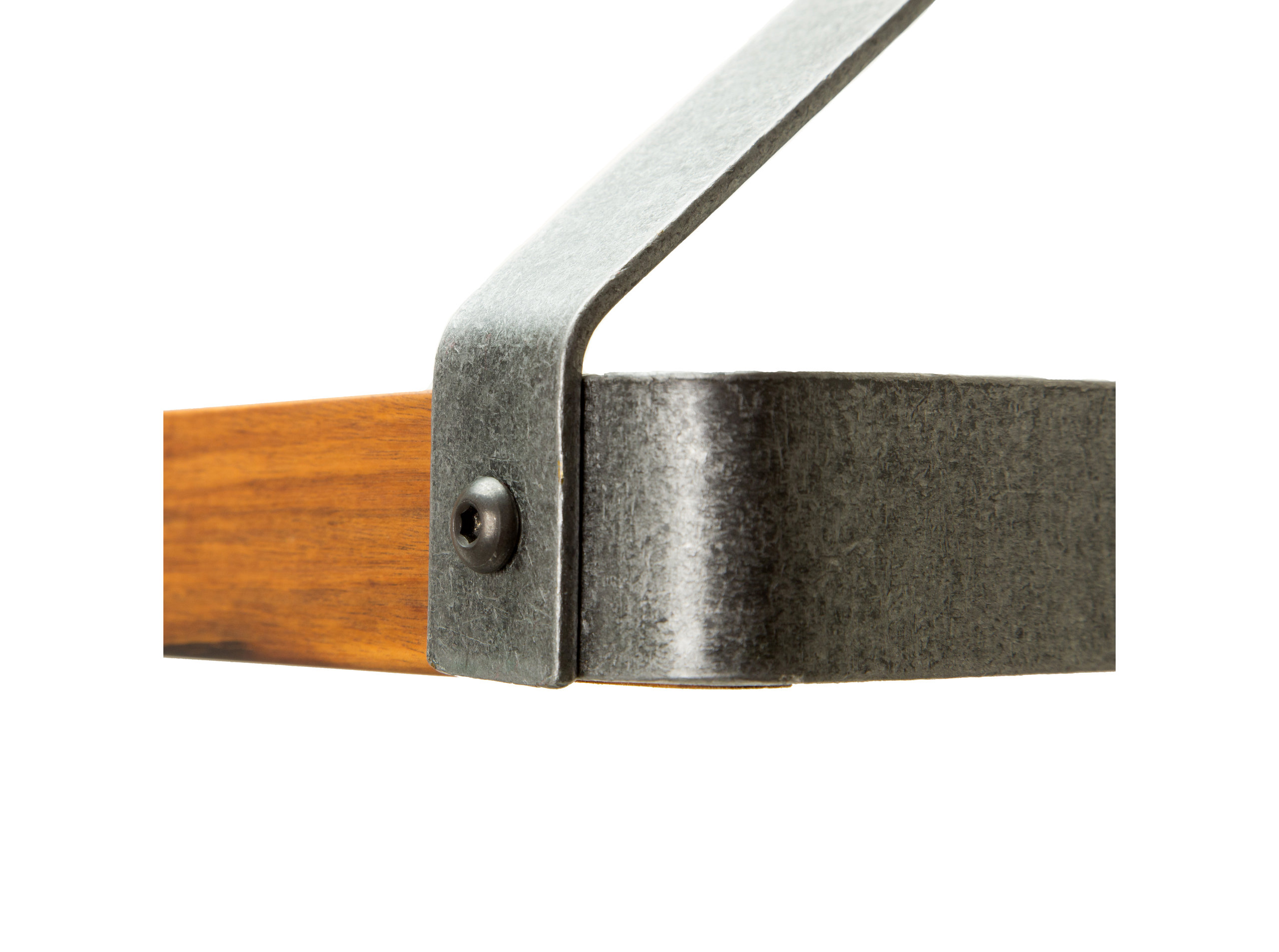 Signature 30" Deep Bookshelf Wall Rack Hammered Steel w Tigerwood & 18 ...