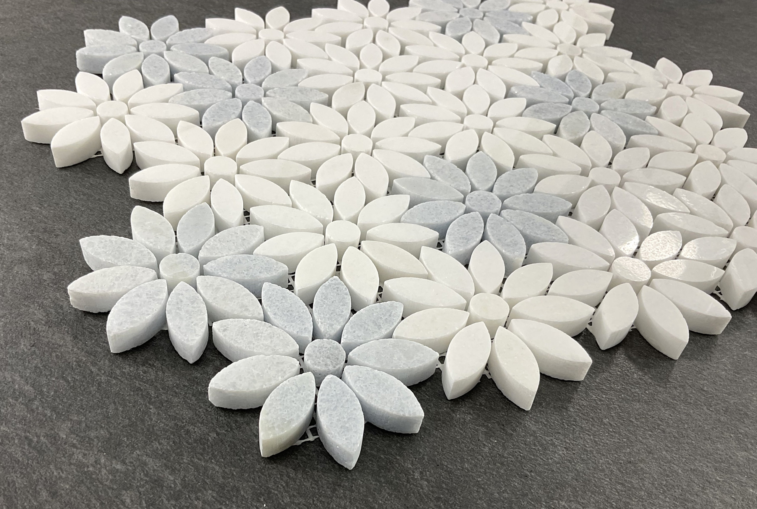 Flower Pattern Marble Novelty Mosaic Wall & Floor Tile - Contemporary ...