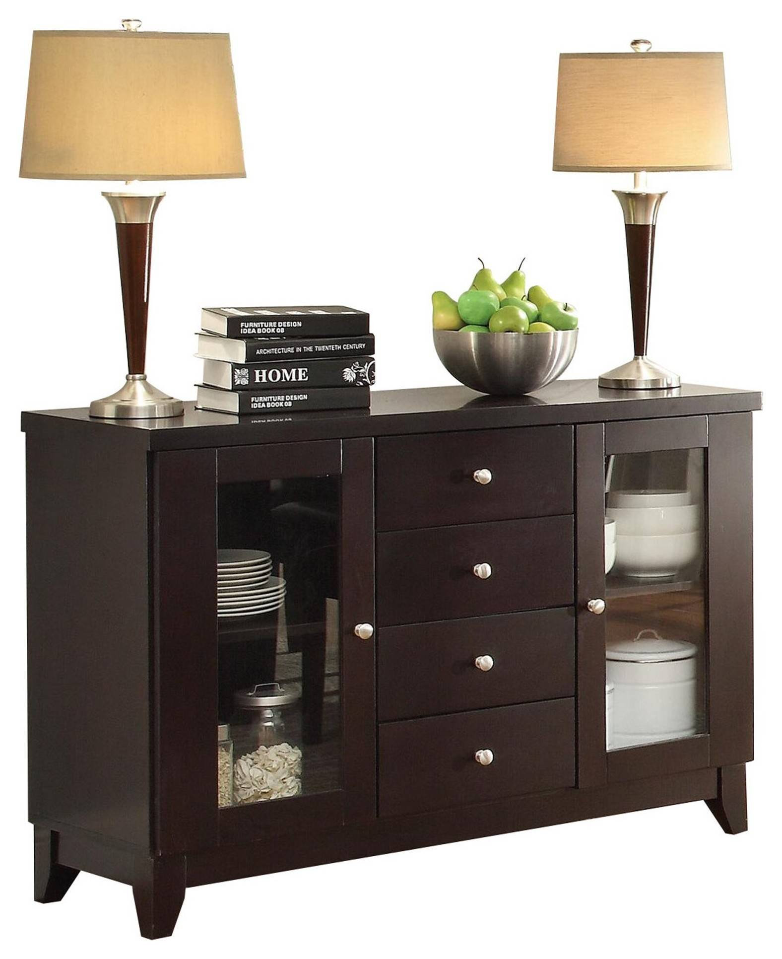 Denstein Modern Server, Espresso - Transitional - Buffets And ...