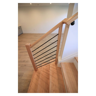 94_Neutral Color Floating Staircase with Metal Balusters, Bethesda MD ...