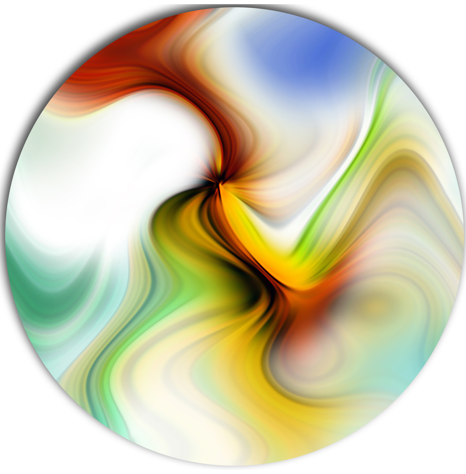 Rays of Speed Curved, Abstract Digital Art Round Metal Wall Art, Disc ...