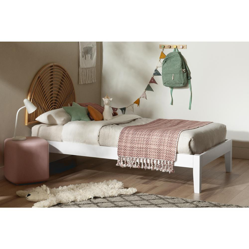 Bloom Bed and Headboard Set, White and Natural - Transitional - Filing ...