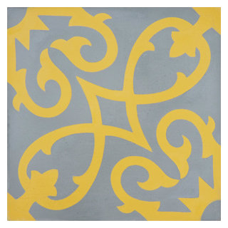 8"x8" Agadir Handmade Cement Tile, Gold/Gray, Set of 12 - Contemporary ...