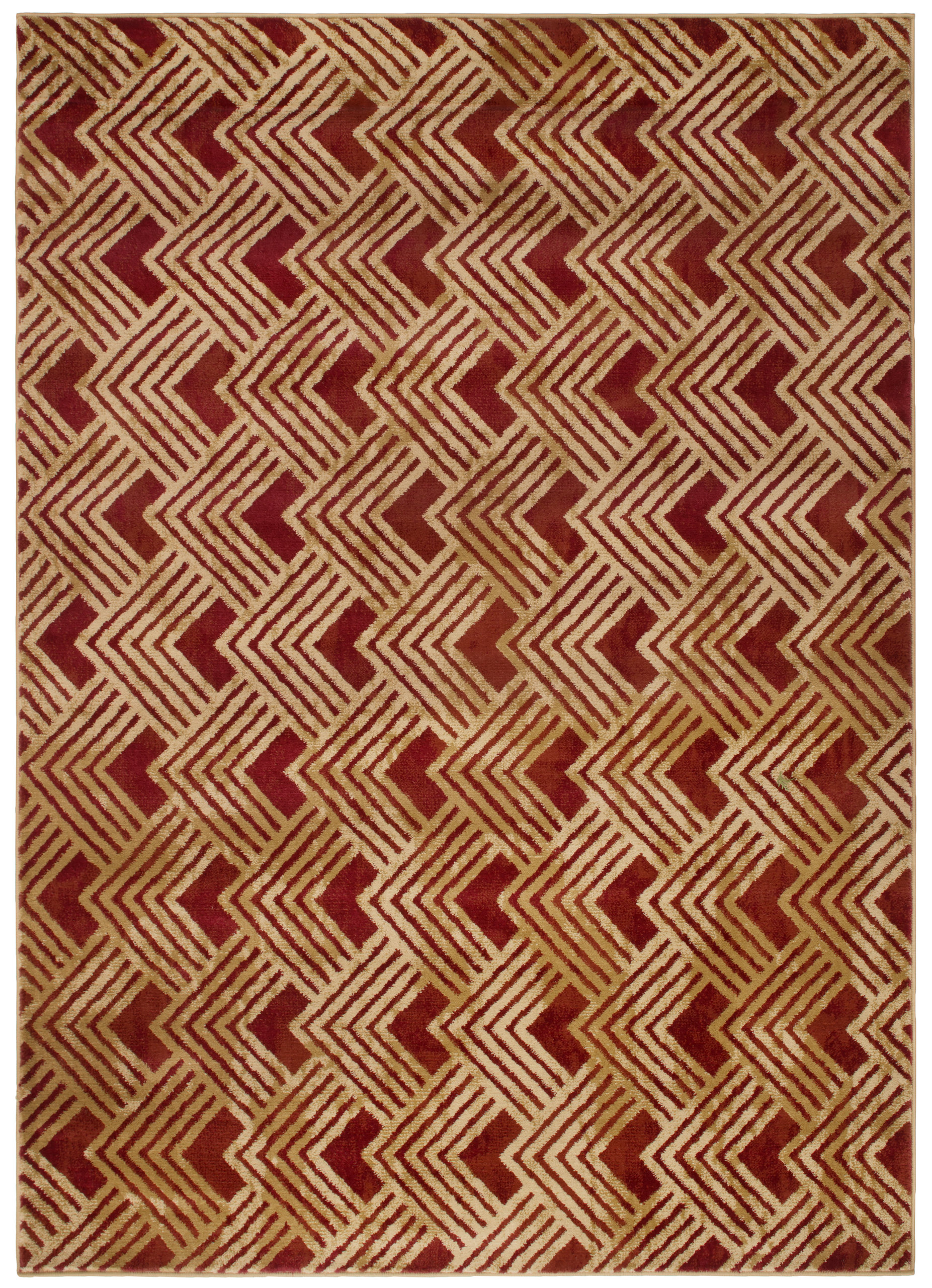 City Pyramid Claret Contemporary Area Rug, 5'3"x7'3" - Contemporary ...