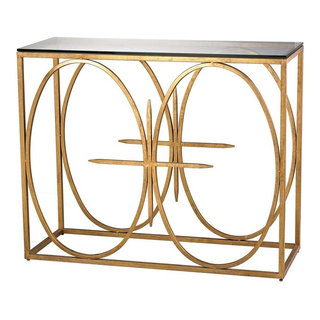 Dimond Home Amal Metal & Glass Console Table, Gold & Clear Top - Contemporary - Console Tables ...