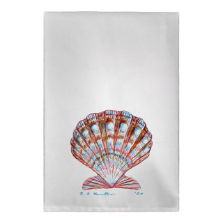 Scallop Shell Guest Towel - Two Sets of Two (4 Total), 20 inches x 20 ...
