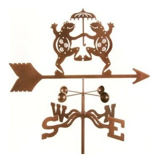 Dancing Frogs Weathervane With Roof Mount - Contemporary - Weather ...