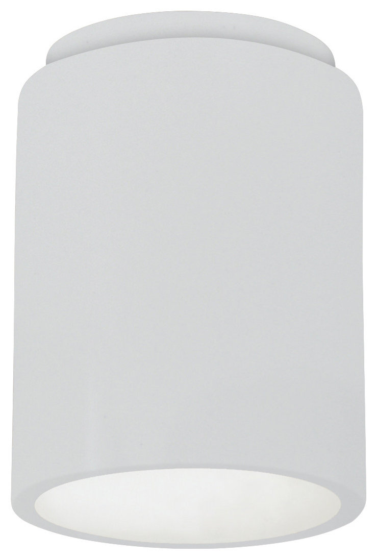 Radiance Cylinder Flush-Mount, Gloss White, E26 - Transitional - Flush ...