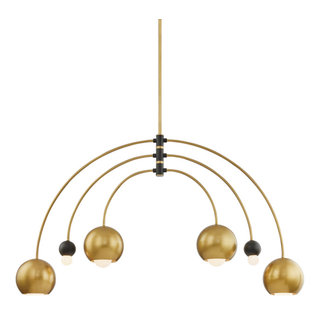 Mitzi Willow Six Light Chandelier H348806-AGB/BK - Contemporary ...