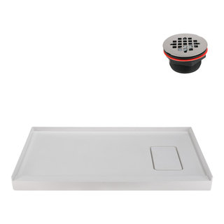 Streamline NTS-608-482-RH 48"x32" Alcove Resin Shower Base, Matte White ...