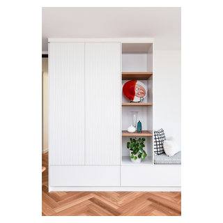 Living Room Cupboard with Floating Shelves - Modern - Family Room ...