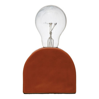Scandinavian Terracotta Exposed Bulb Table Lamp, Terracotta - Modern ...